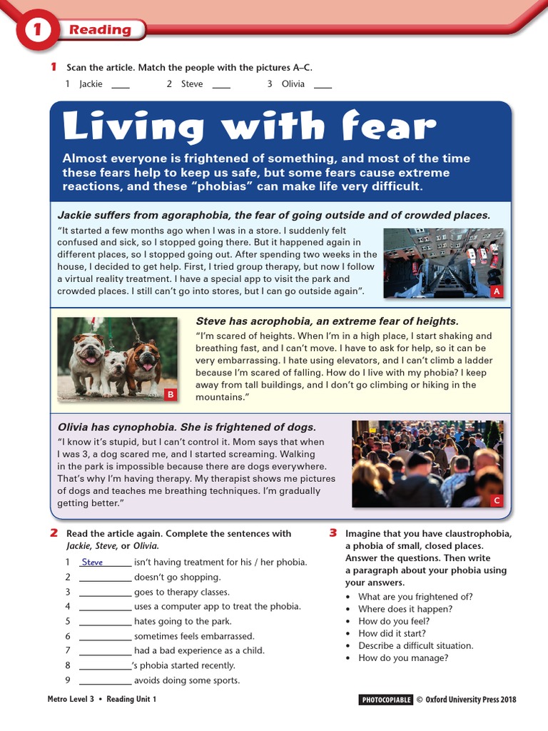 Metro Level 3 Reading Worksheets | PDF