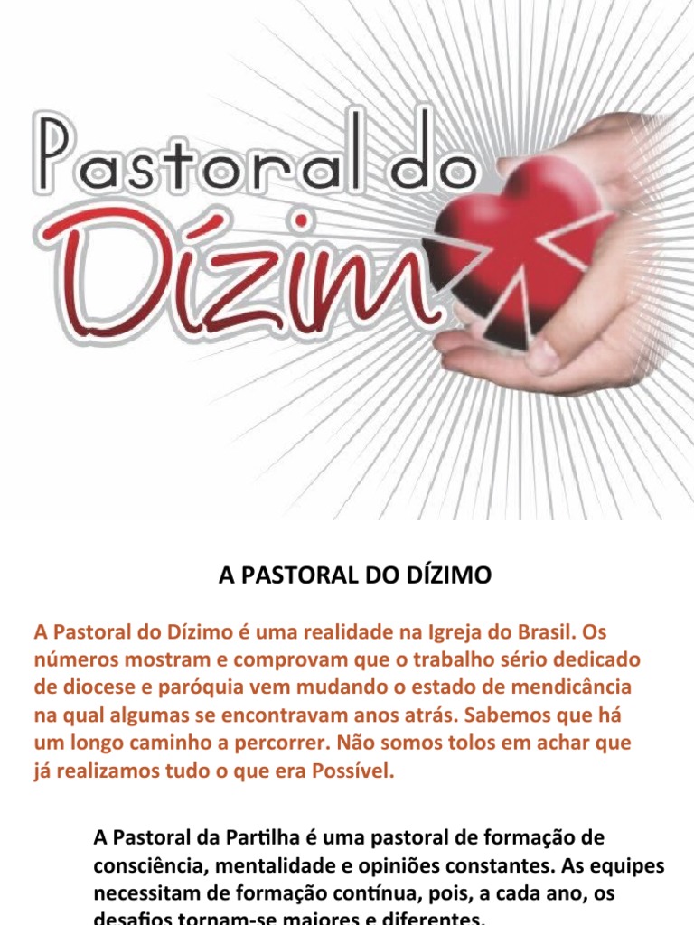 Pastoral Do Dizimo Organizando A Pastoral | PDF | Dízimo | Igreja católica