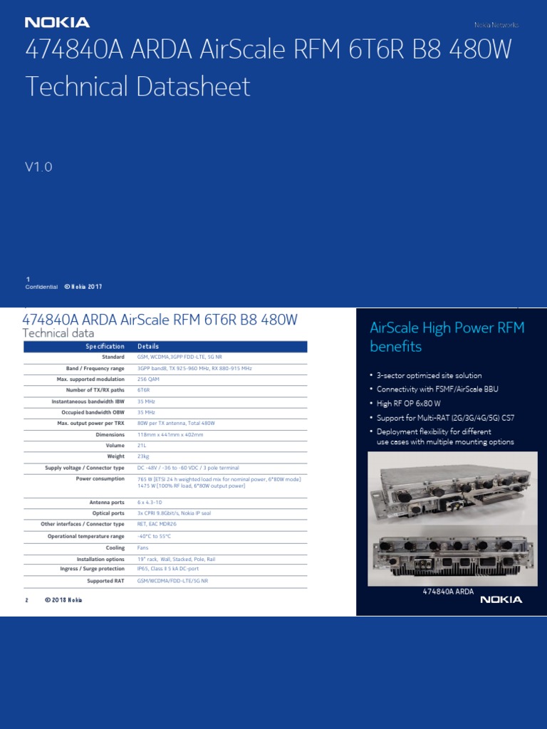 ARDA RFM 6T6R B8 480W Datasheet | PDF