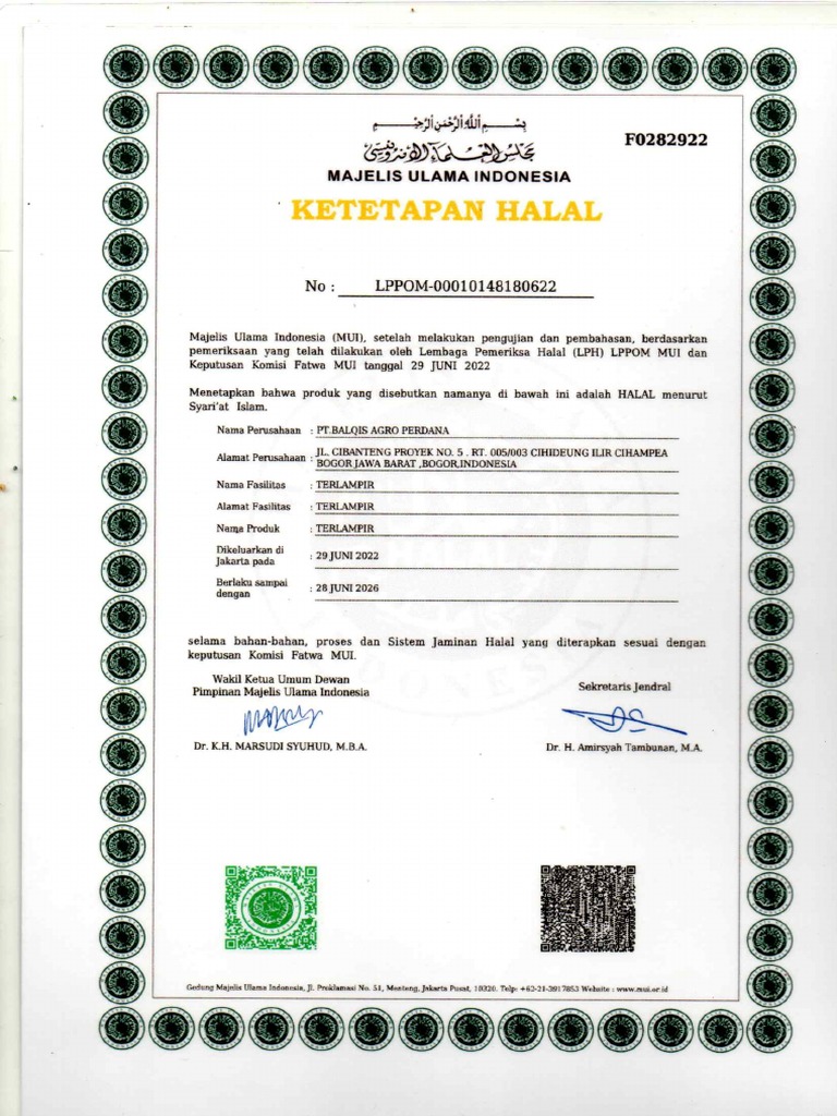 SK Ketetapan Halal | PDF