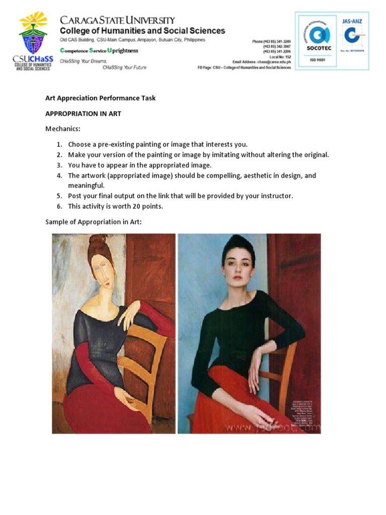 Art Appreciation Performance Task (Final Activity) | PDF