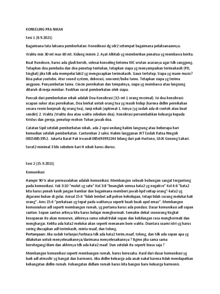 Konseling Pra Nikah | PDF