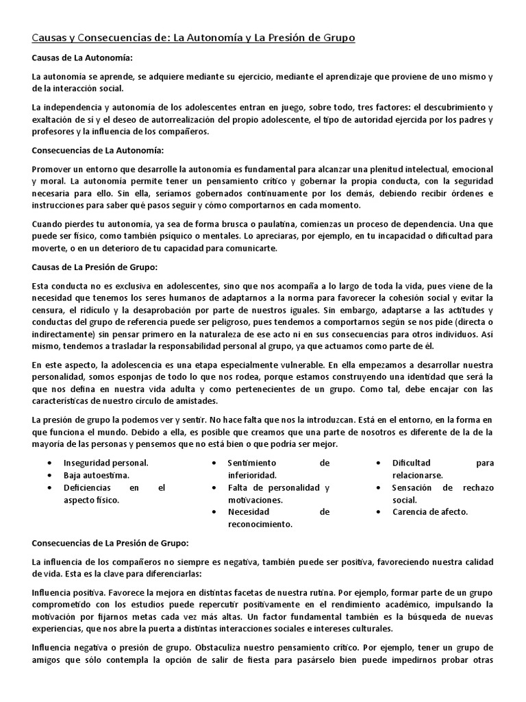 DPCC - Causas y ConcecuenCias | PDF | Relaciones personales, crianza y desarrollo personal