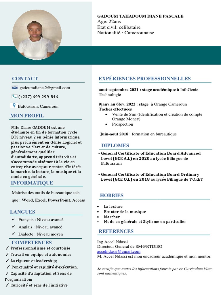 Modèle de CV Étudiant | PDF