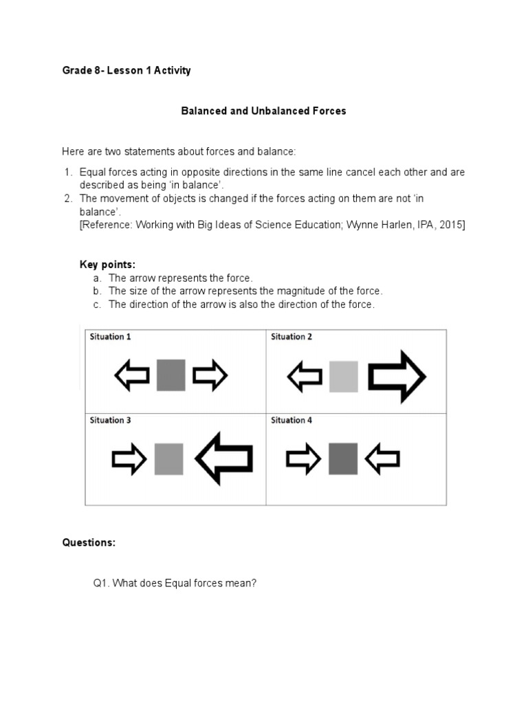 Grade 8 - Lesson 1 Activity | PDF