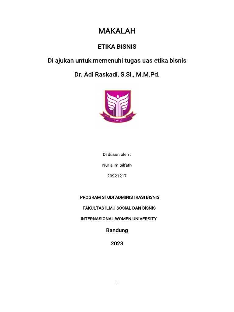 Makalah Etika Bisnis | PDF | Bisnis