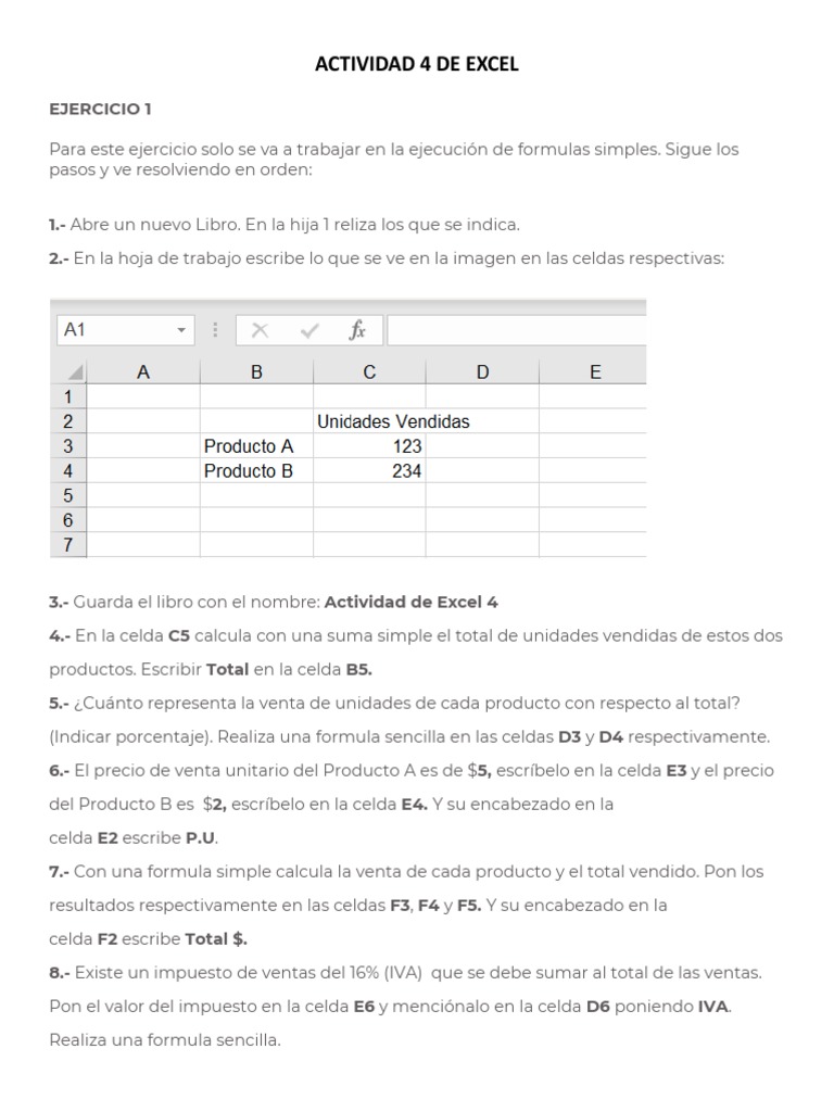 Actividad de Excel | PDF | Microsoft Excel | Microsoft Windows