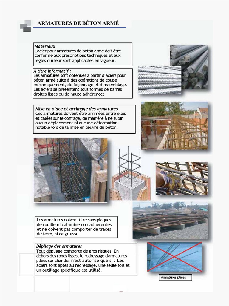 Armatures pour béton armé : Guide pratique | PDF