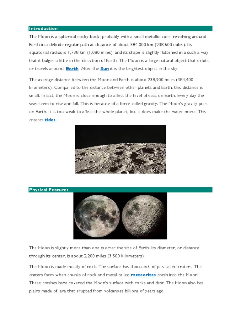 Moon | PDF | Moon | Earth