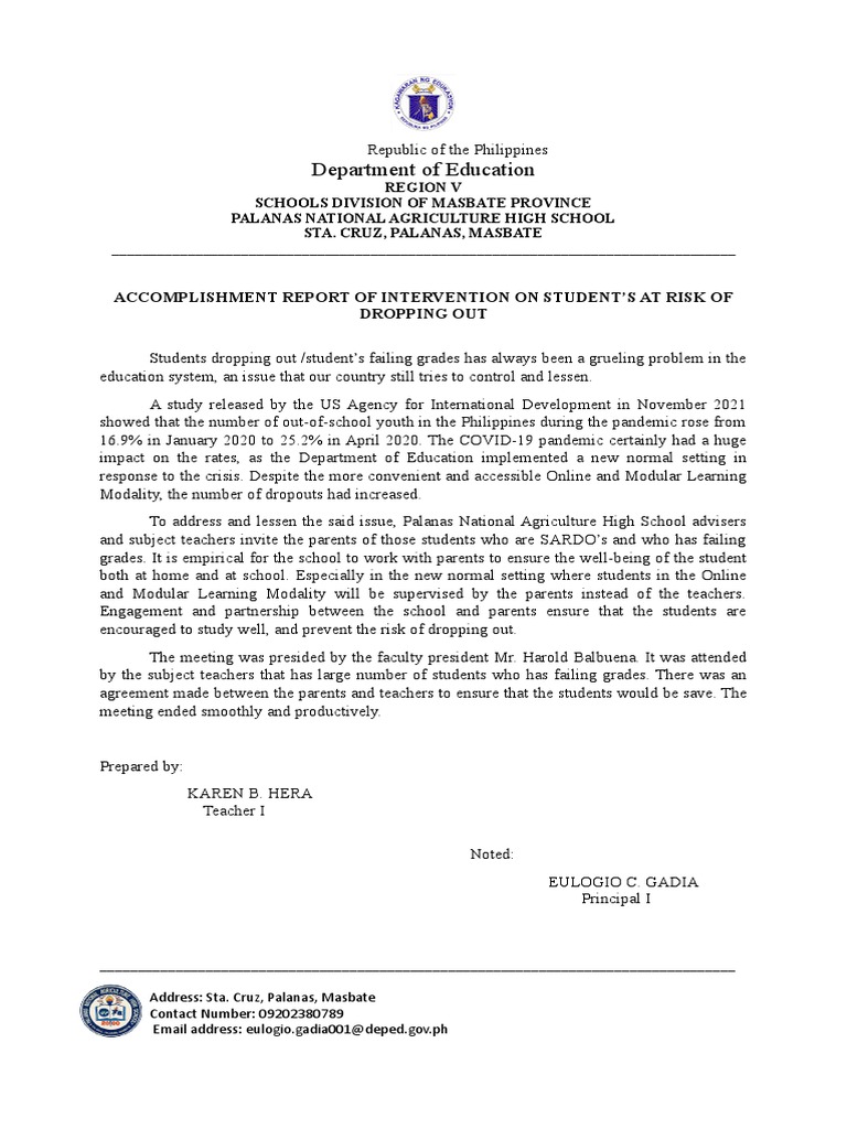 Accomplishment Report On SARDO | PDF | Social Science | Wellness