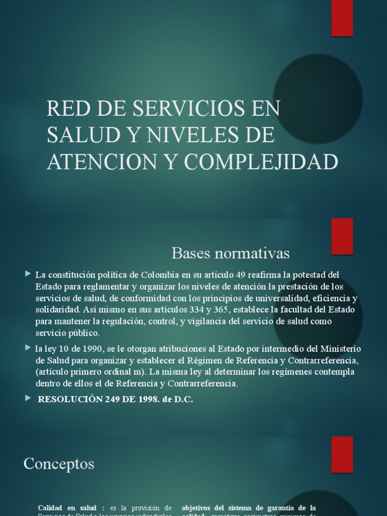 Red de Servicios en Salud y Niveles de Complejidad | PDF | Paramédico | Medicina