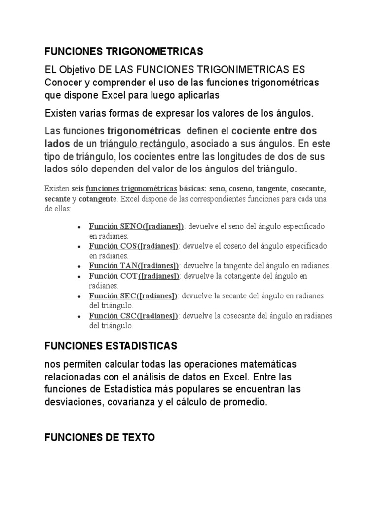 Funciones Trigonometricas | PDF | Funciones trigonométricas | Informática