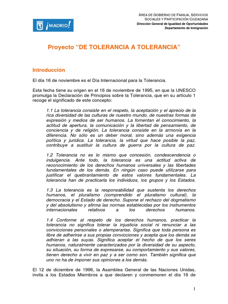 PROYECTO de Tolerancia A Tolerancia DEF | PDF | Tolerancia | Derechos