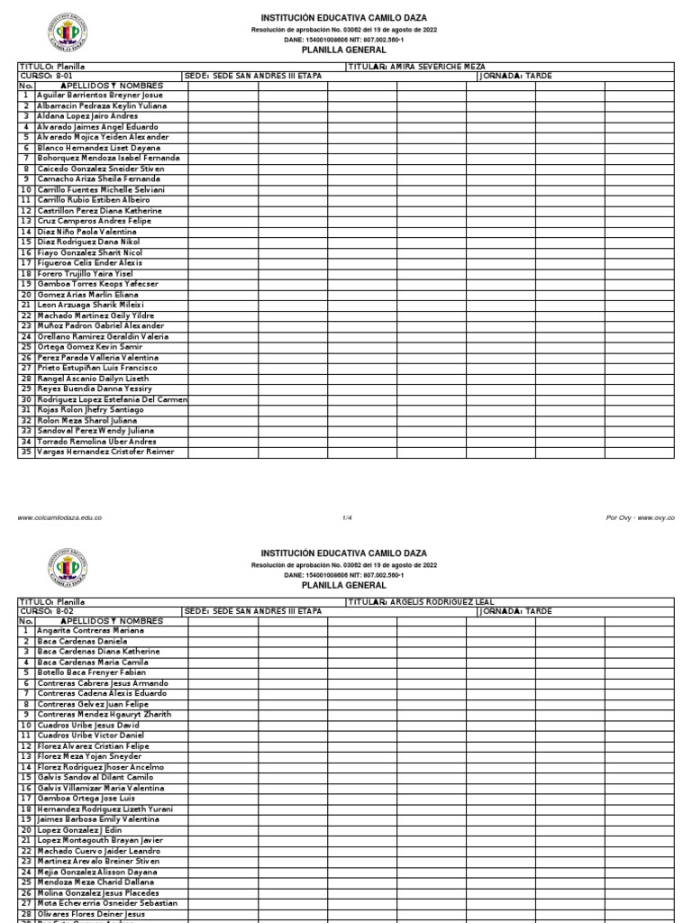 Planilla General | PDF