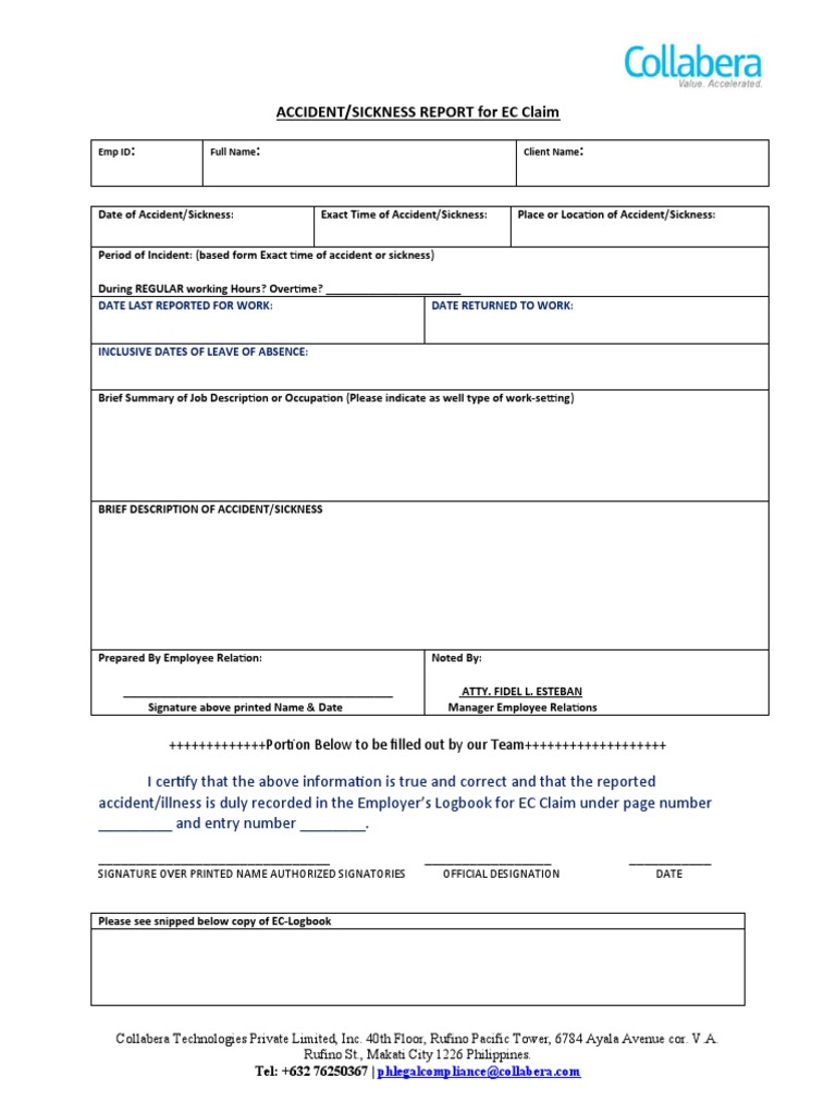 Sickness Claim - Work-Related | PDF