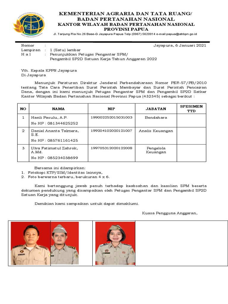 Penunjukan Petugas SPM/SP2D | PDF