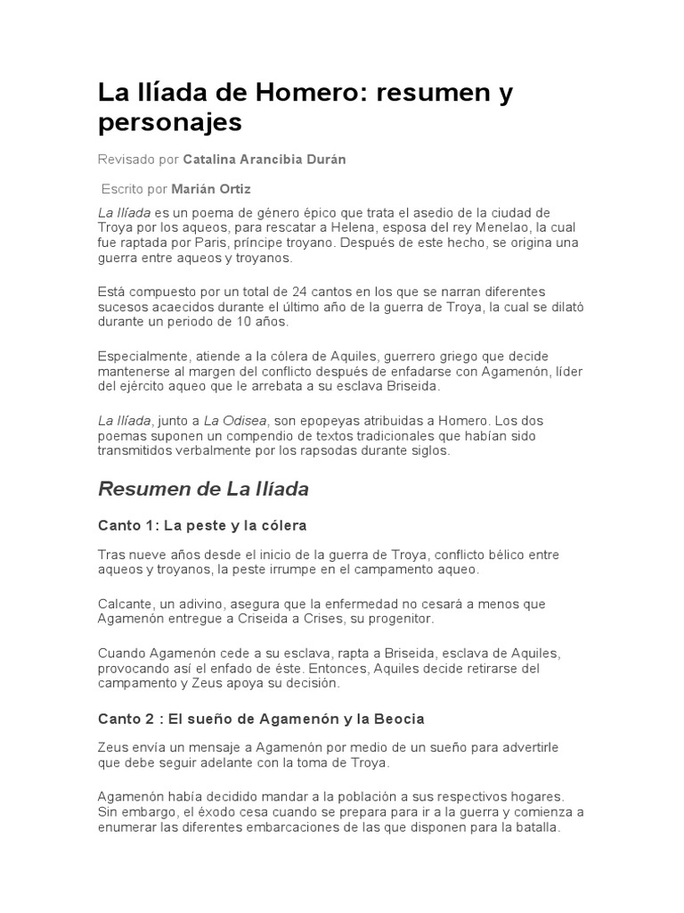 La Ilíada de Homero | PDF | Héctor | Aquiles