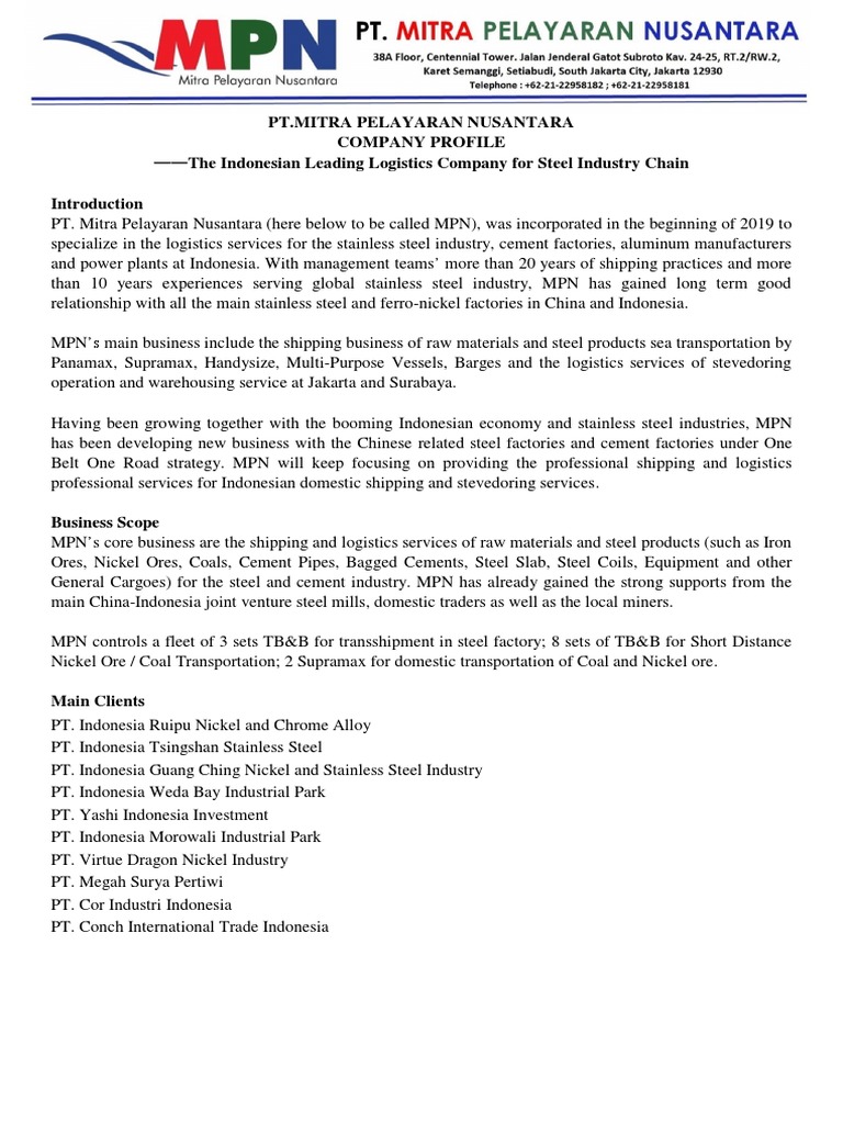 PT. MPN (Company Profile) | PDF