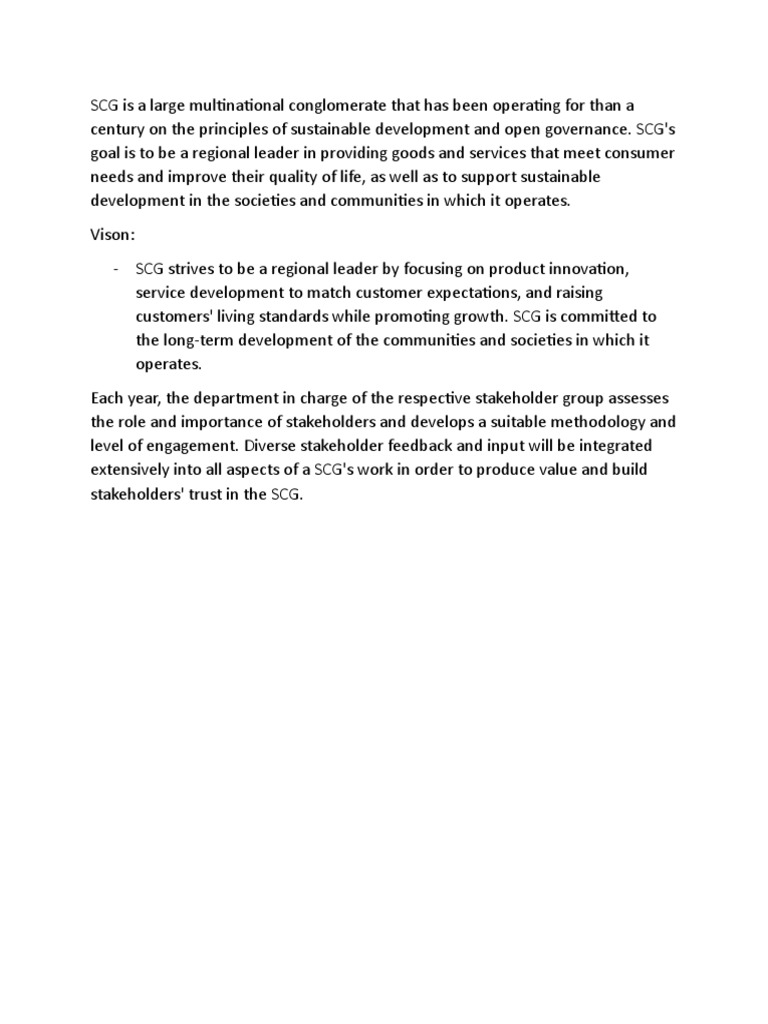 SCG: Sustainable Development Leadership | PDF