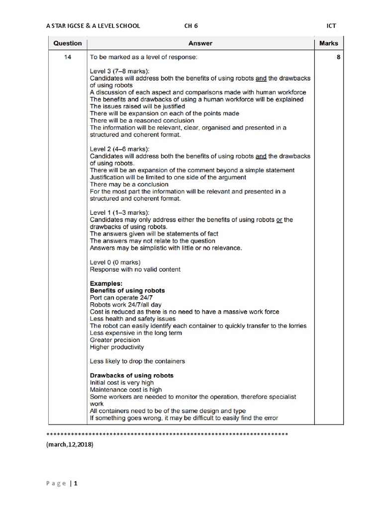 IGCSE Computer Science Chapter 6 Exam Style Answers | PDF IGCSE Computer Science Chapter 6 Exam Style Answers | PDF