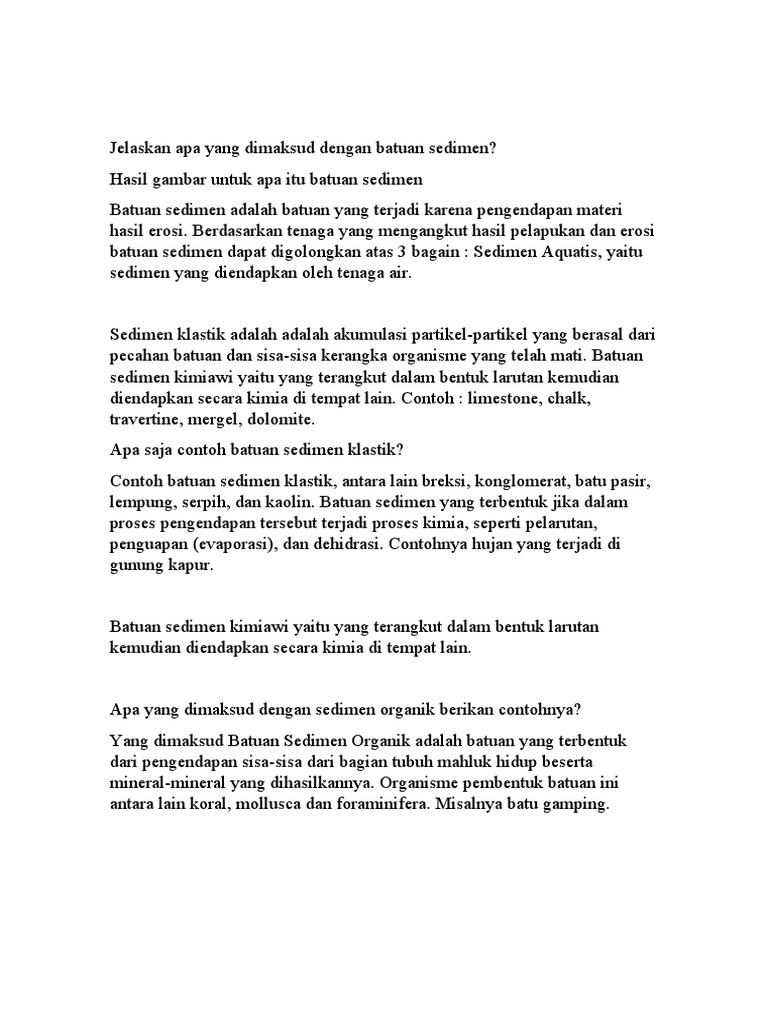 Contoh dan Jenis Batuan Sedimen | PDF