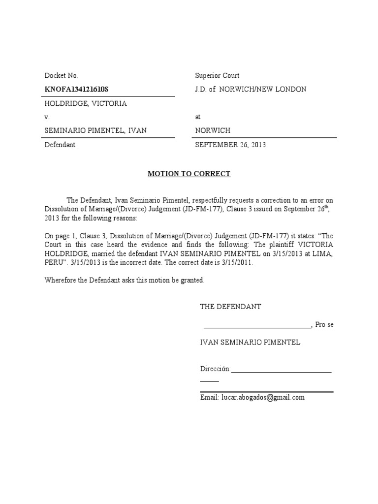 Motion To Correct Ivan Seminario | PDF