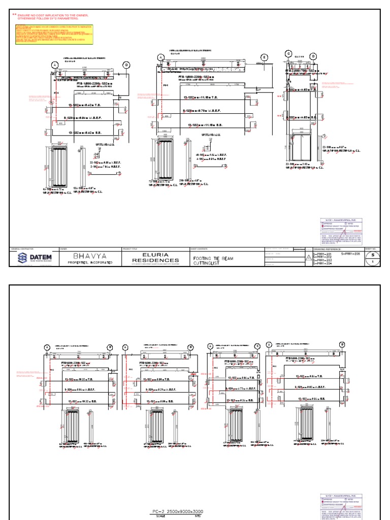 Footing Tie Beam Cutting List | PDF