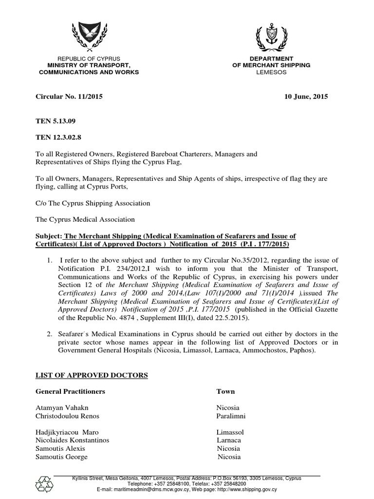 Cyprus Approved Docotrs | PDF