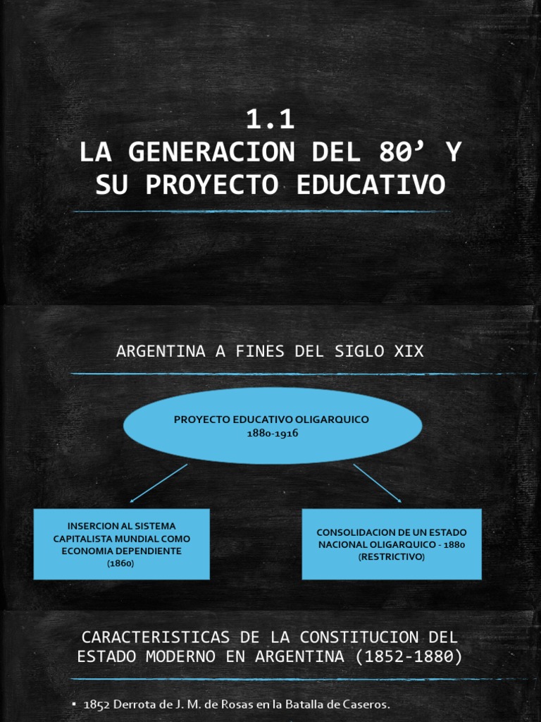 La Generacion Del 80 y El Proyecto Educativo | PDF