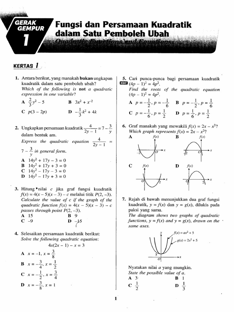 Matematik Form 4 Chapter 1 | PDF