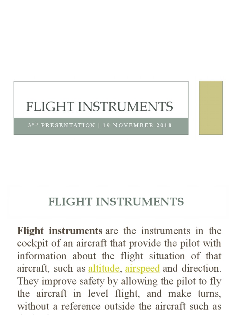 3rd Presentation - Flight Instruments | PDF