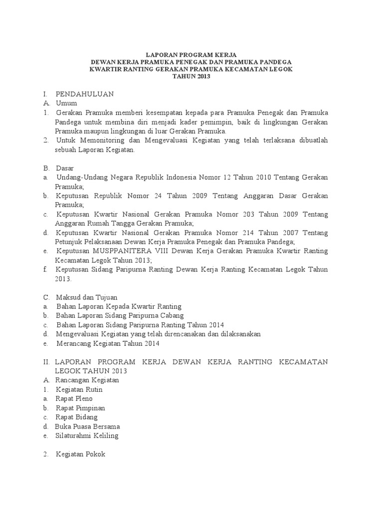 Laporan Program Kerja | PDF