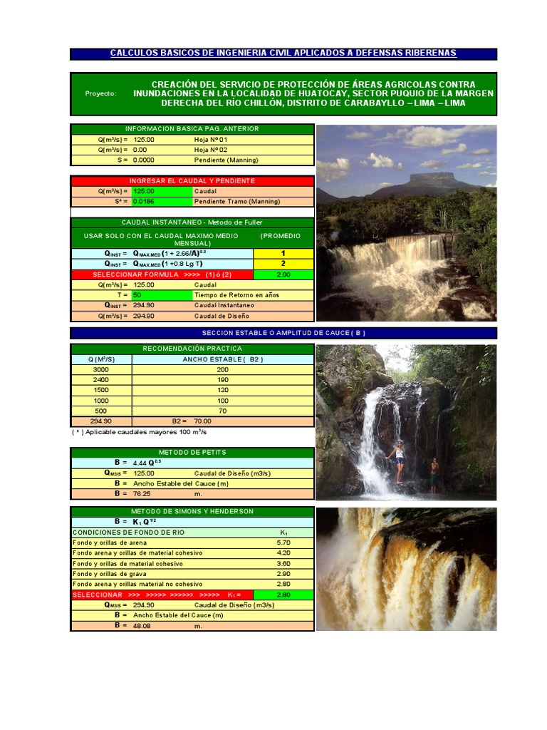 Diseño de Enrocado PUQUIO | PDF | Control de inundaciones | Agua