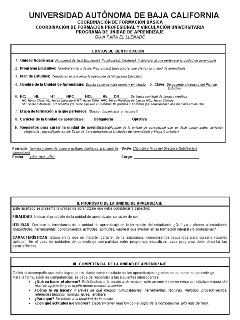 Formato para Llenado de PUA | PDF