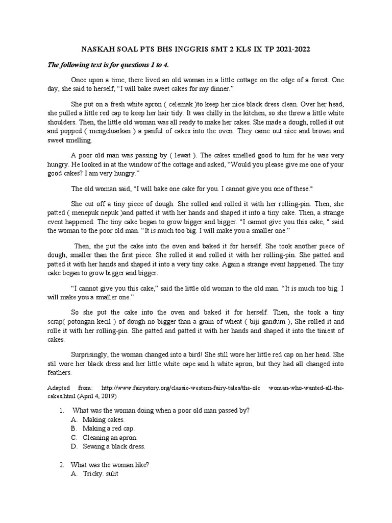 25 Soal Narrative Text Ix | PDF