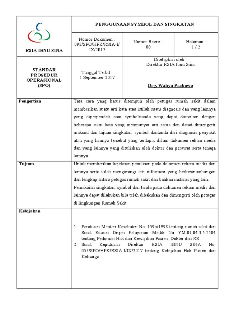 Spo Penggunaan Symbol Dan Singkatan | PDF