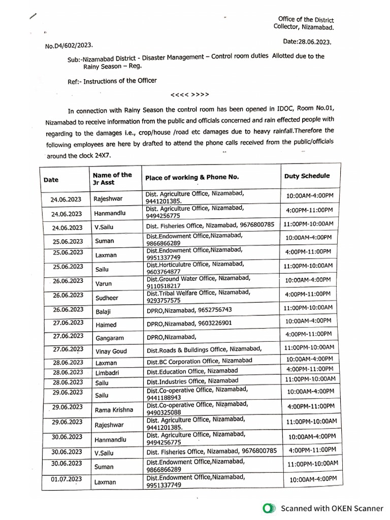 Control Room Duties | PDF