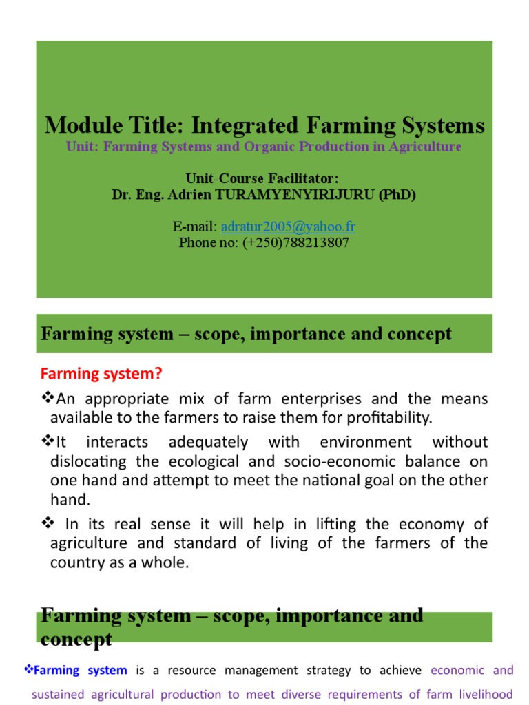 Farming Systems and Organic Production | PDF