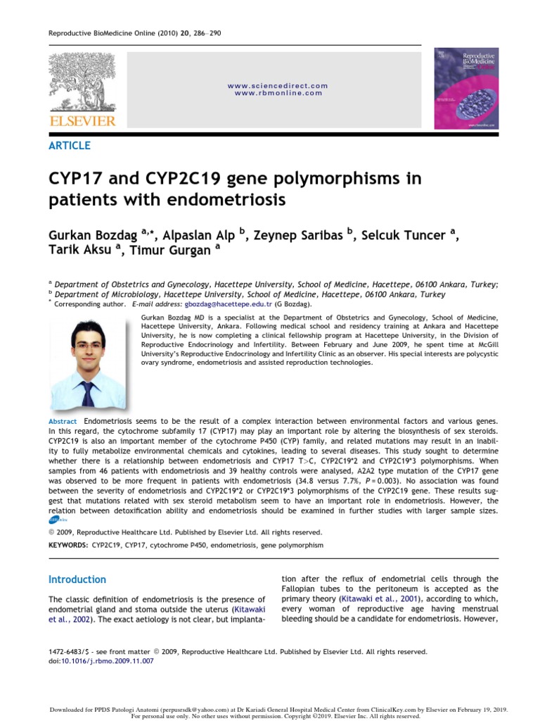 CYP17 Gen Endometriosis | PDF