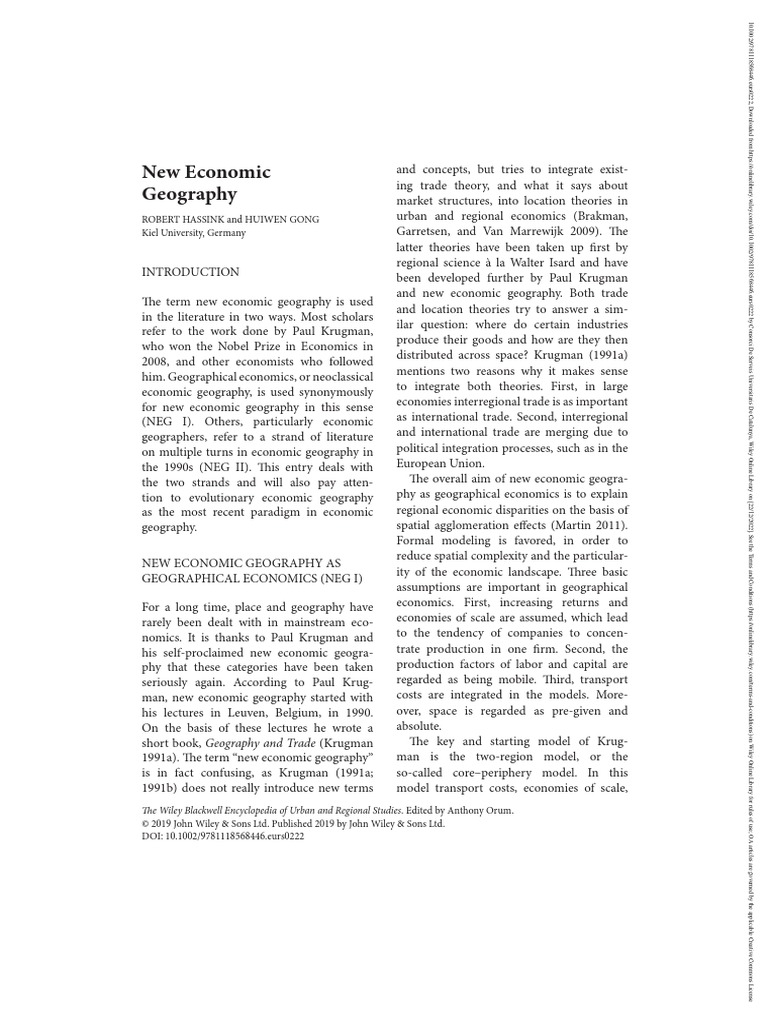 Understanding New Economic Geography | PDF | Geography | Economics