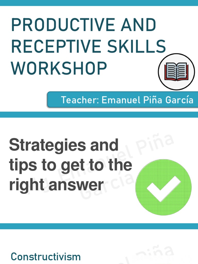 Productive and Receptive Skills Workshop | PDF