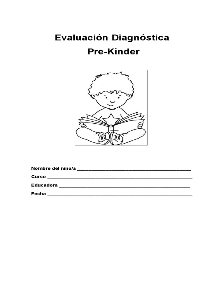 Prueba de Evaluación Diagnostico Pre Kinder | PDF | Relaciones ...
