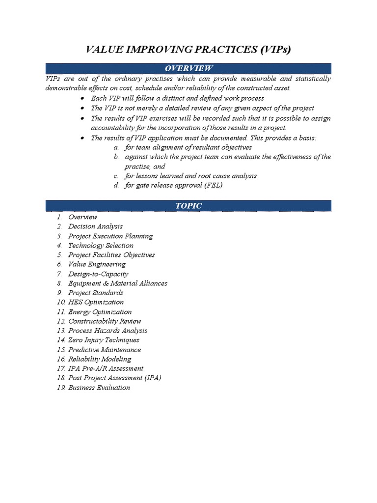 Silabus Value Improving Practices (VIPs) | PDF
