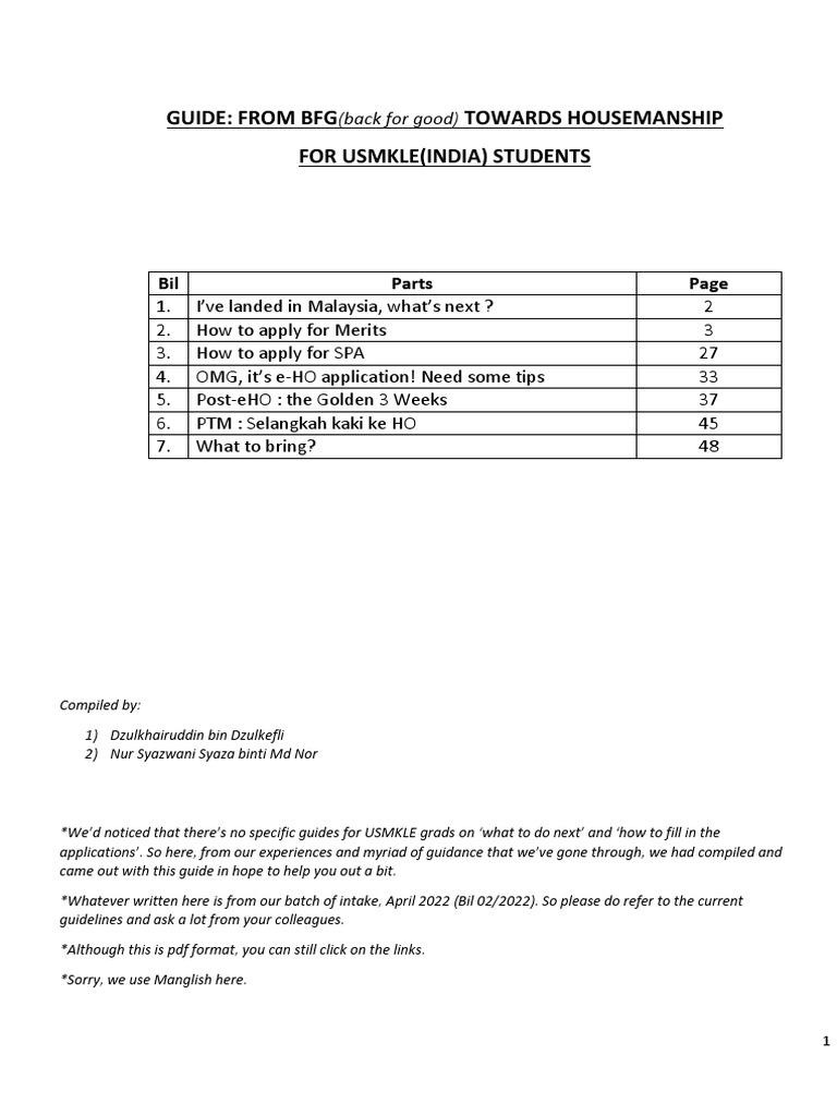 Housemanship Guide for USMKLE Graduates | PDF