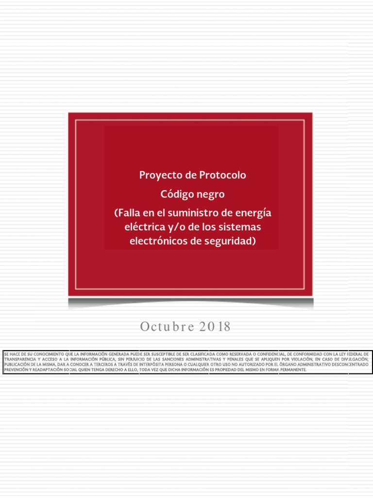 Protocolo Código Negro: Fallas Eléctricas | PDF | Prisión | Correcciones
