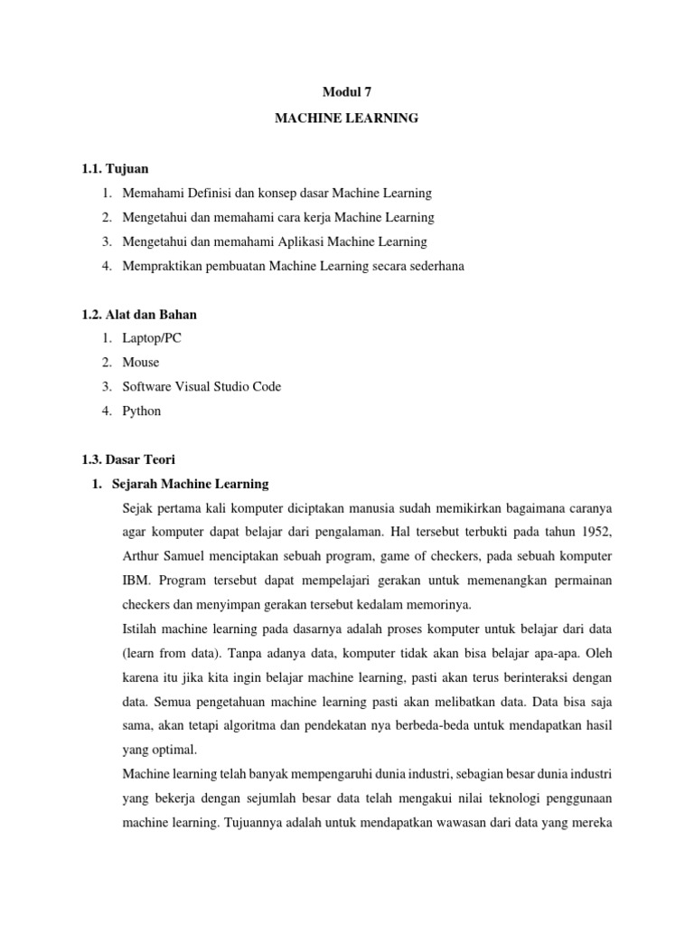 Modul 7 Machine Learning | PDF