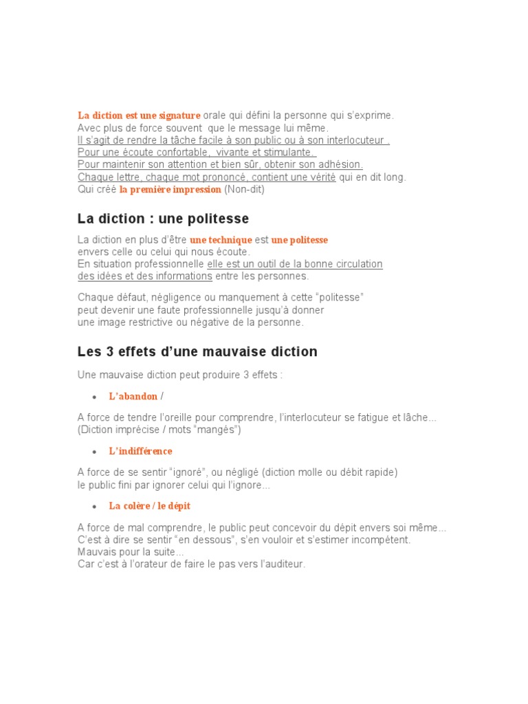 La Diction | PDF