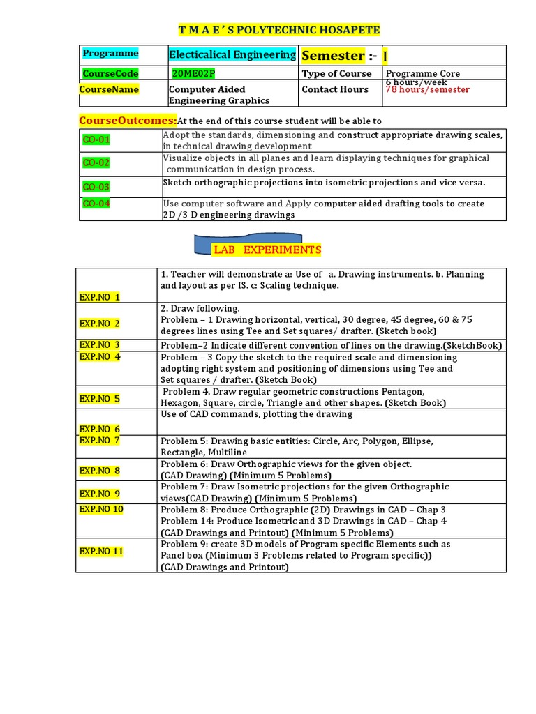 Caeg - Lab Chart | PDF | Technical Drawing | Computer Aided Design