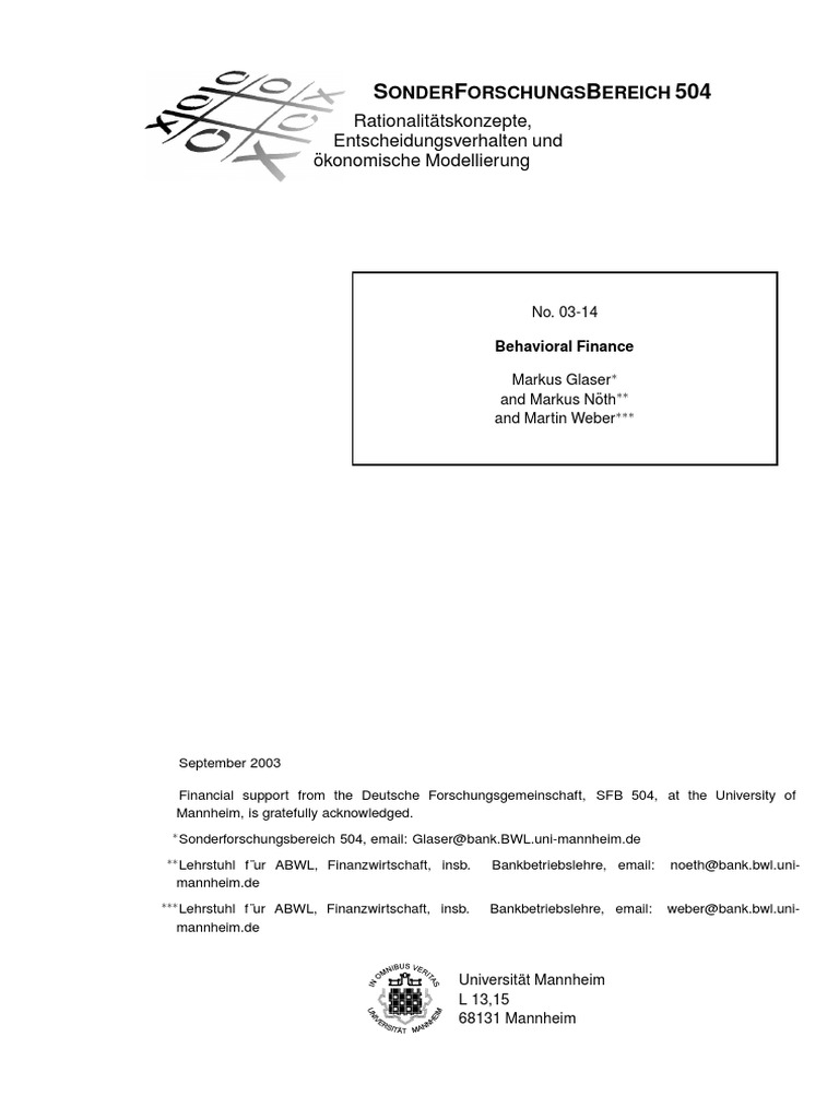 Behavioral Finance | PDF