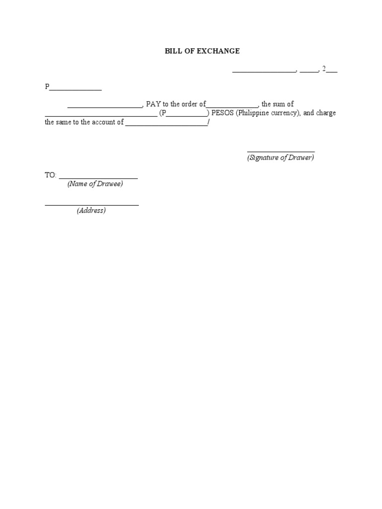 Bill of Exchange | PDF